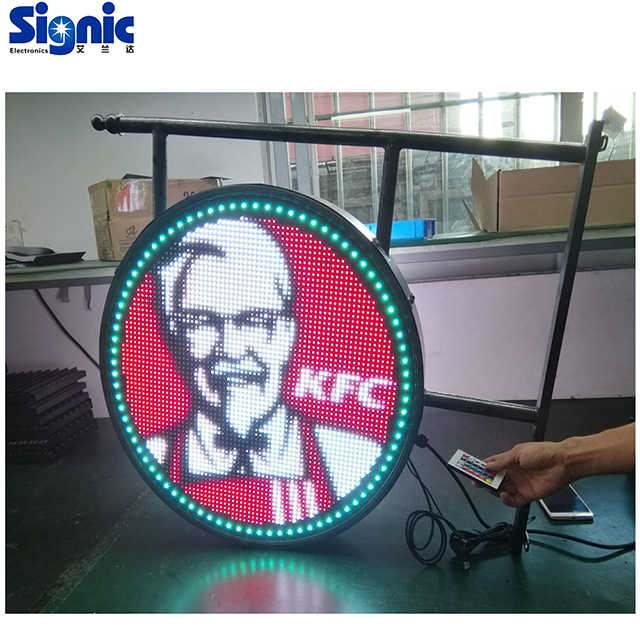 Dual Sided Digital Round Shape Circle Wifi Controller LED Logo Sign ...