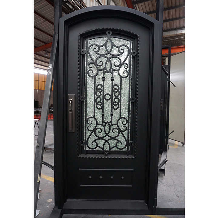 Minimalist Design Arch Top Single Steel Entry Door