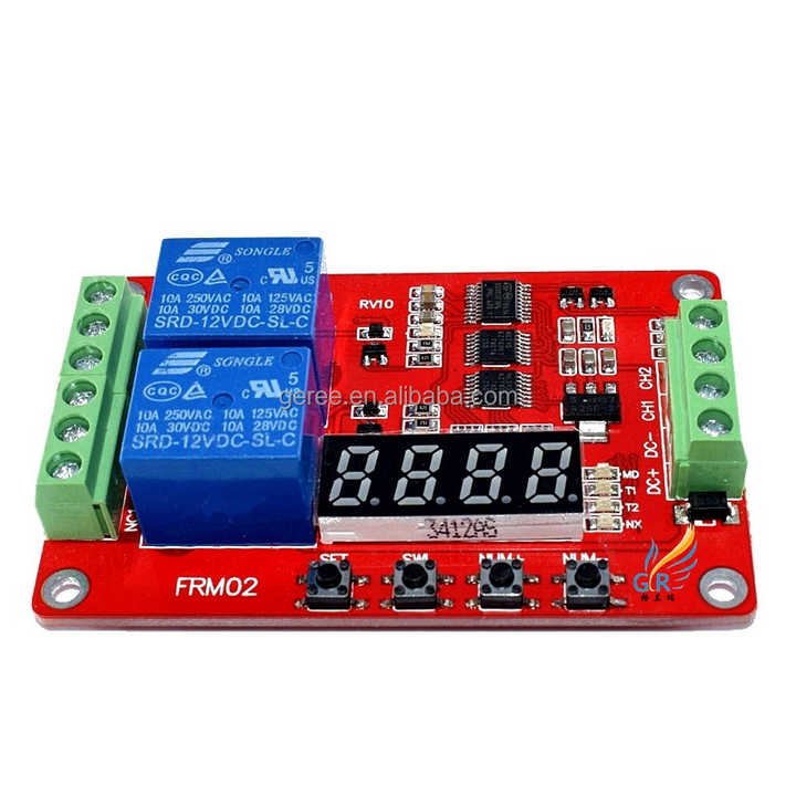 Frm02 5v 12v 24v 2チャンネルmultifunction Relay Moduleサイクル時間delayスイッチlatching自己ロックリレー - Buy Self ...