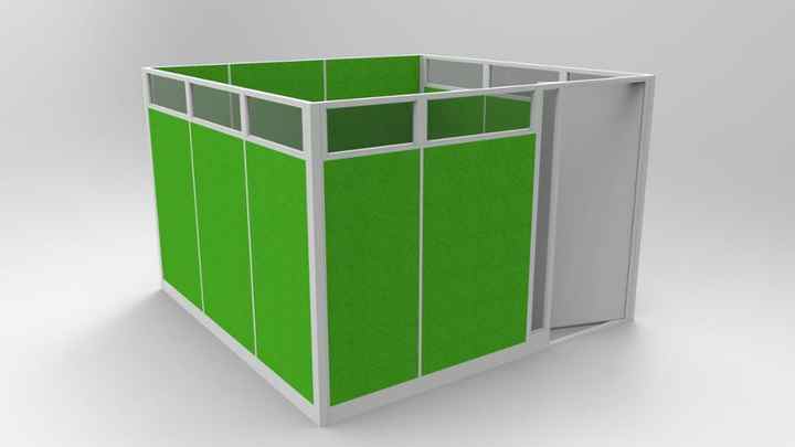 Modern Ergonomic Office Cubicle with Door & High Partition Wall ...