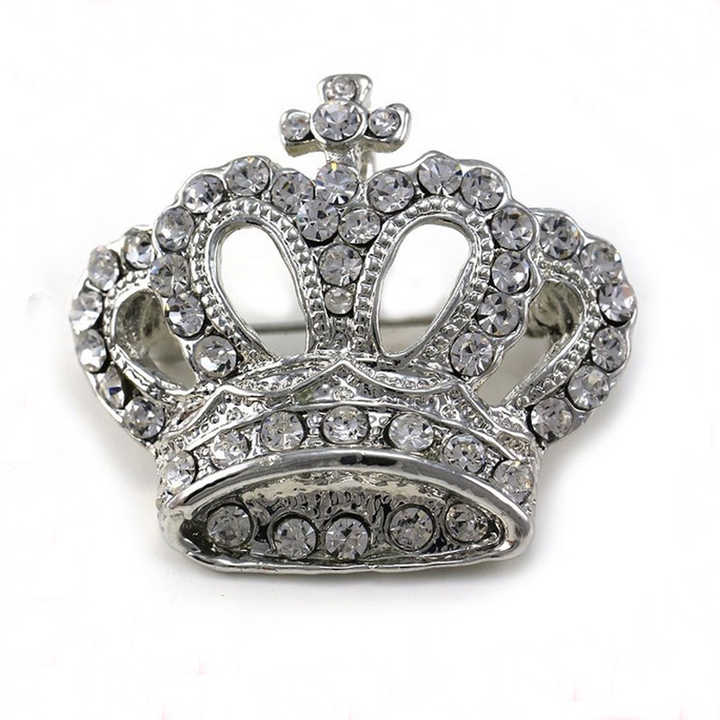 Princess Queen Crown Tiara Christian Cross Brooch Pin