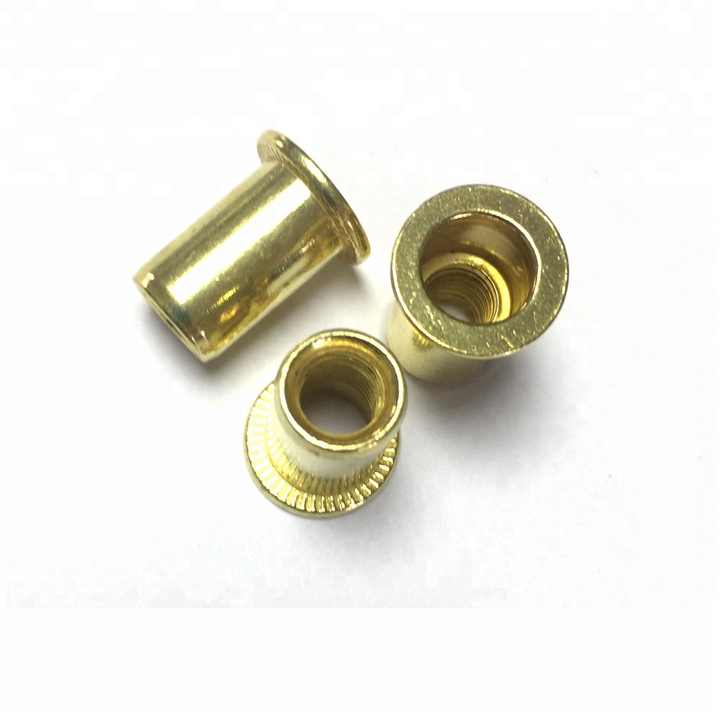 Rivet Nuts M3-M12 Brass Material - Flat Head Blind Rivets