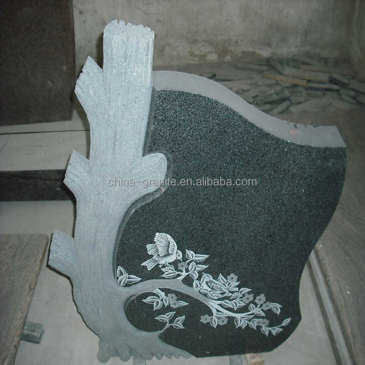 Cemetery tree style black granite monument tree headstone design ...