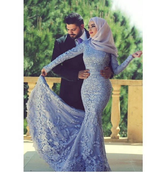 Purple muslim wedding dress | Beachweddingtips.com