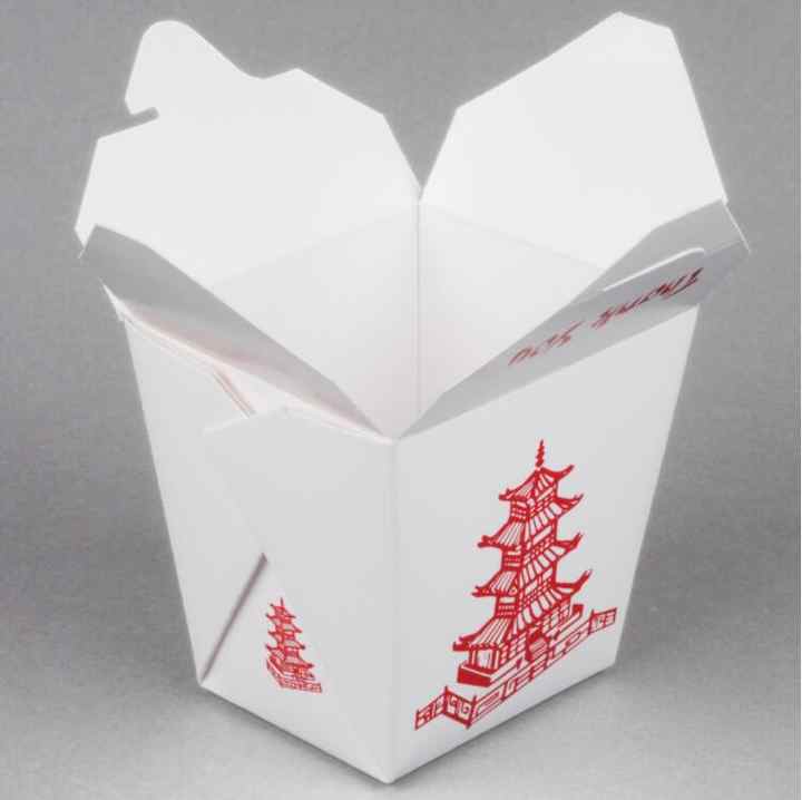 Custom Pagoda Chinese Asian Microwavable Doner Box Paper