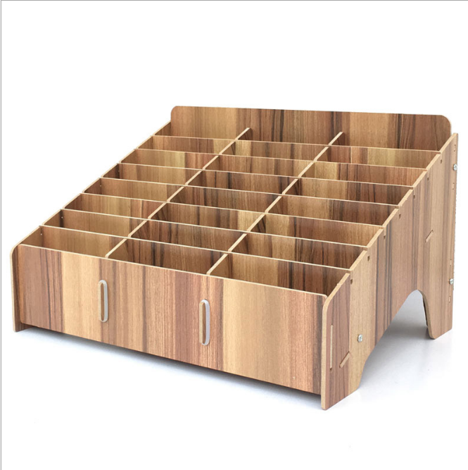 Wooden 36-Grid Cell Phones Storage Box Desktop Mobile Phone Holder ...