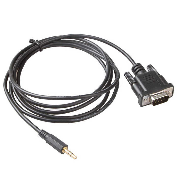 DC Plug Audio to RS232 3.5mm Audio Jack Serial Cable AV Cable RS232