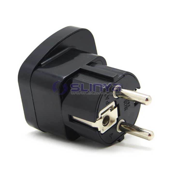 Adaptador de enchufe eléctrico Schuko, Color negro, tipo F, Alemania/Francia, con obturador de ...