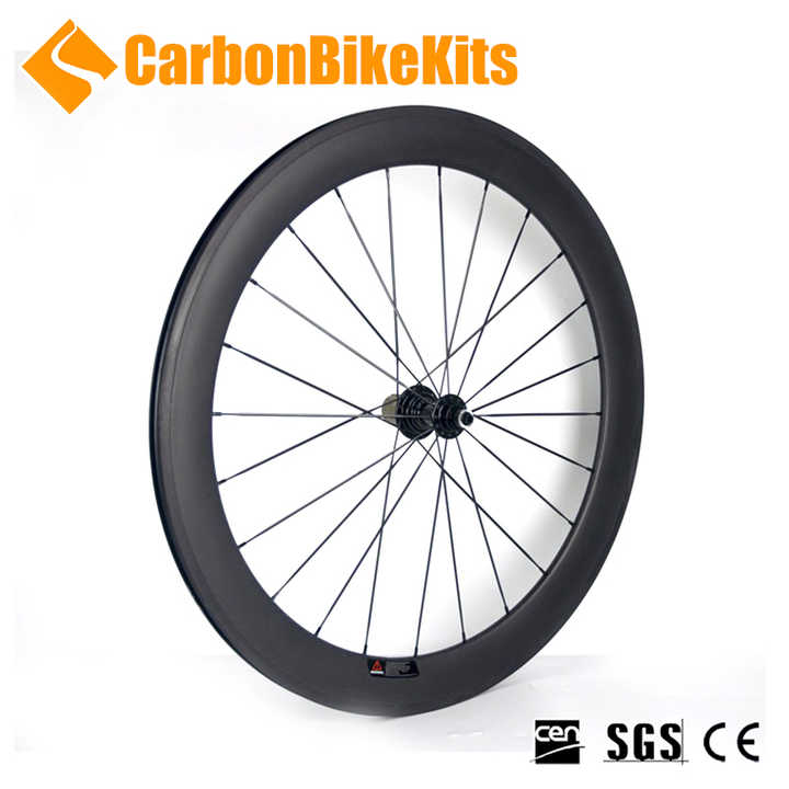 CarbonBikeKits 60mm deep clincher carbon wheelset road bicycle wheels ...