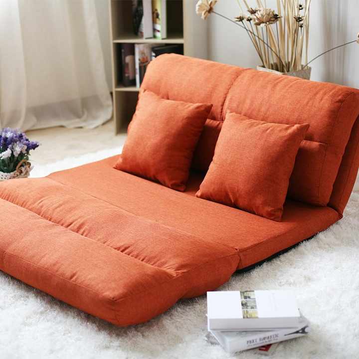 Korean style fabric folded sponge floor sofa with 5 positions ...