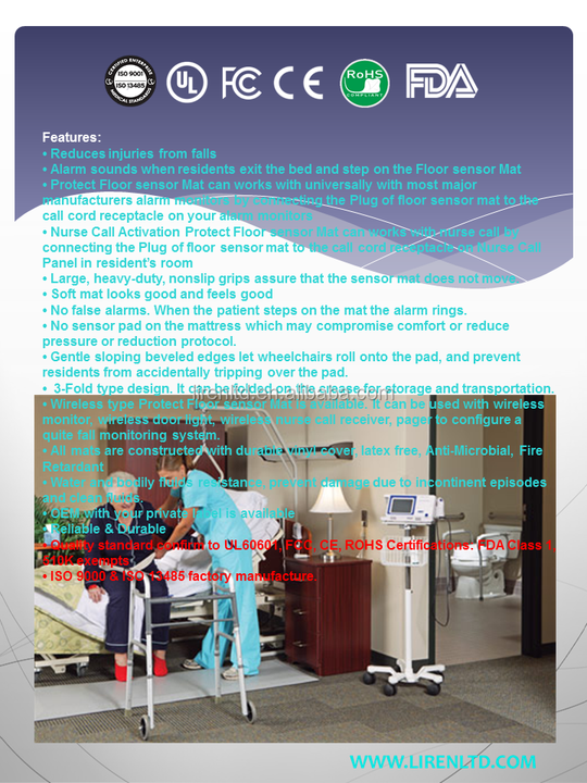 Liren Floor Mat - Wireless Pressure Sensor for Fall Prevention