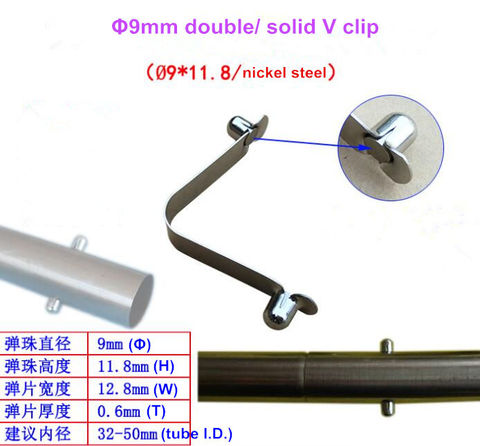 Hole Push Lock V Shaped Snap Flat Spring Clip for Tube