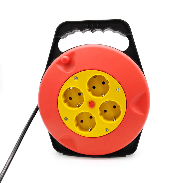Eu Type Mini Cable Reel - 10m, 4 Contact Sockets, 2500w-3680w