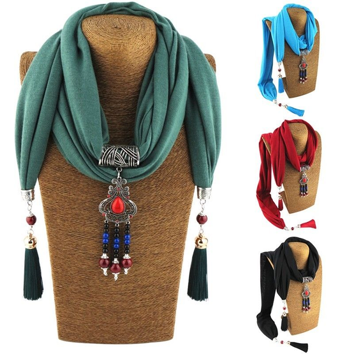 Shop Our Fashionable Scarf Jewelry - Pendant Scarf R12