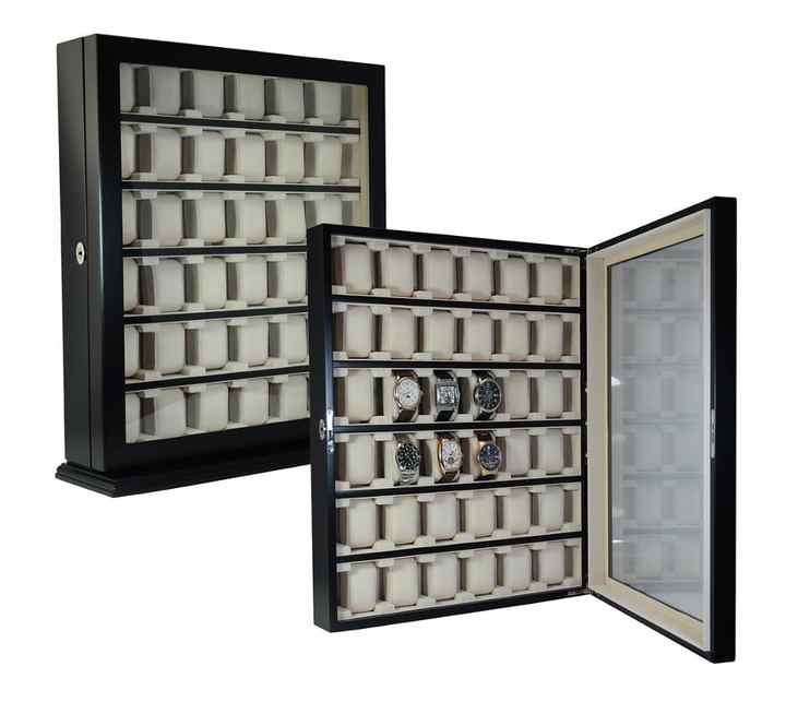 Black Lacquer Display Watch Cabinet - Sonny SW-1100-36 BL