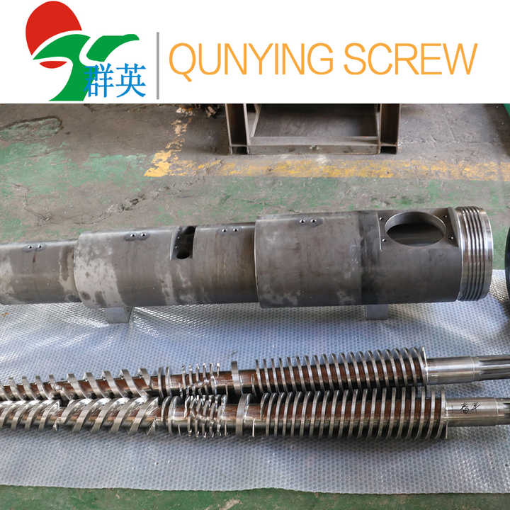 PVC Plastic Extruder Conical Twin Screw Barrel Bimetallic