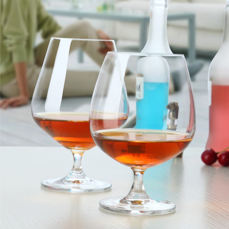 Haonai Short stem Brandy Snifter Glasses--Liquor Glass Bar Cups