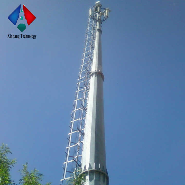 30 Meter Monopole High Tension Self Supporting Metal Telecom Radio Cell ...