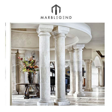 customized Boutique design villa project Round marble columns stone ...