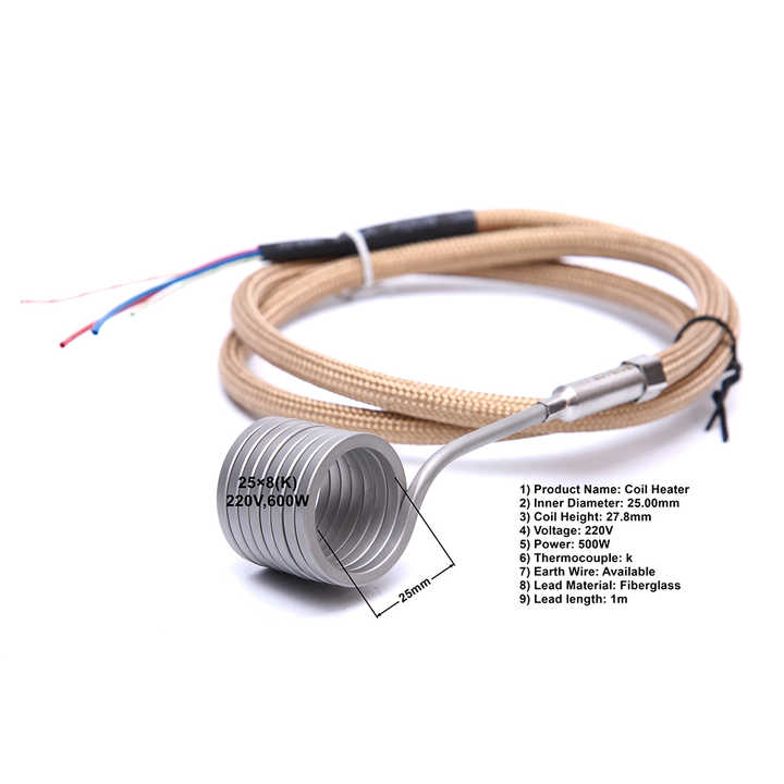 220V 2kw Stainless Steel Resistance air Electric Spring Heating element ...