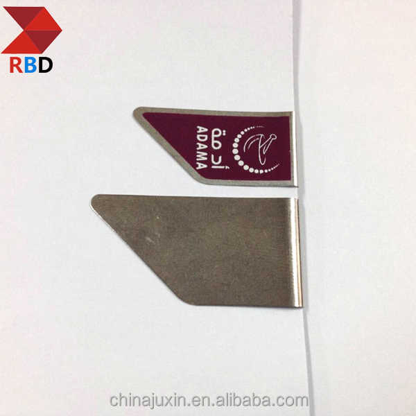 Stainless Steel Flat Metal Paper Clip with Full Color Label