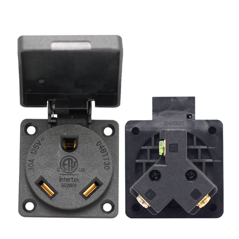 30A 120V AC TT-30R 2 Pole 3 Wire Weatherproof Dust Proof NEMA Outlet ...