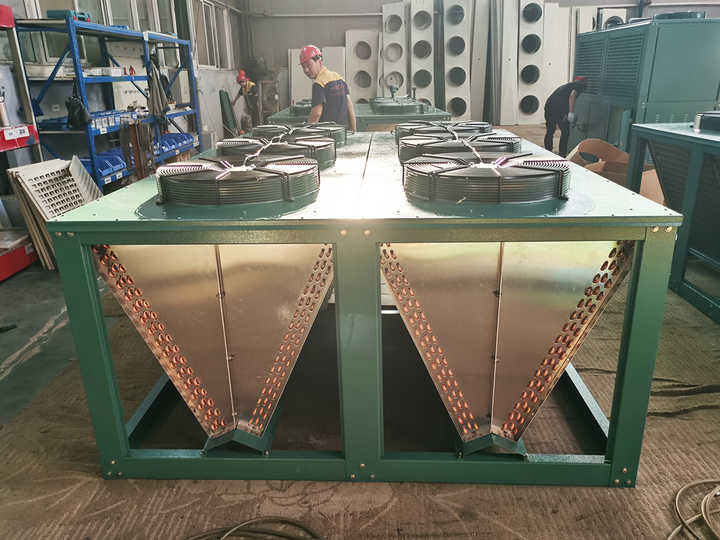 V-Type Double Row Condenser Industrial Refrigeration Condenser for ...