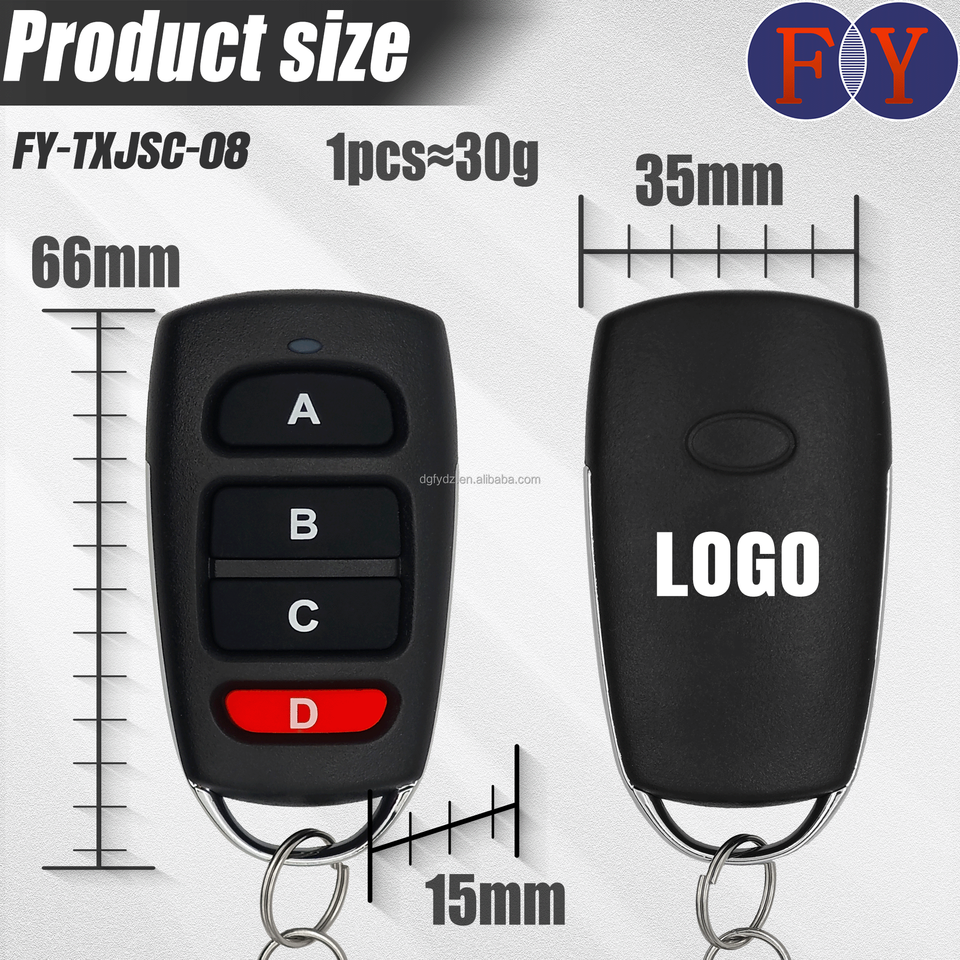 OEM Compatible 433MHz Clone Remote Control With Four Channels and Red ...