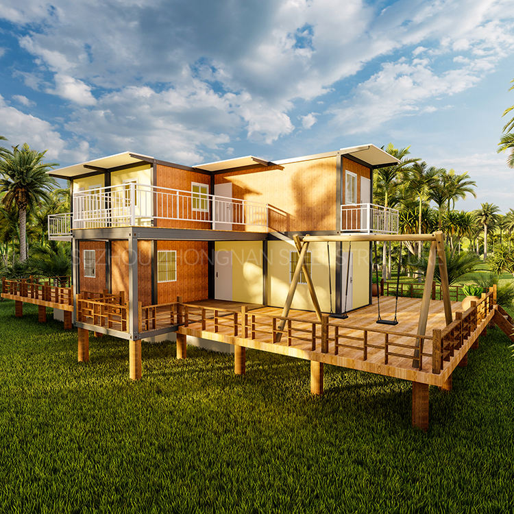 Village Style Fast Assembly Tiny Prefab Flat Packed Houses