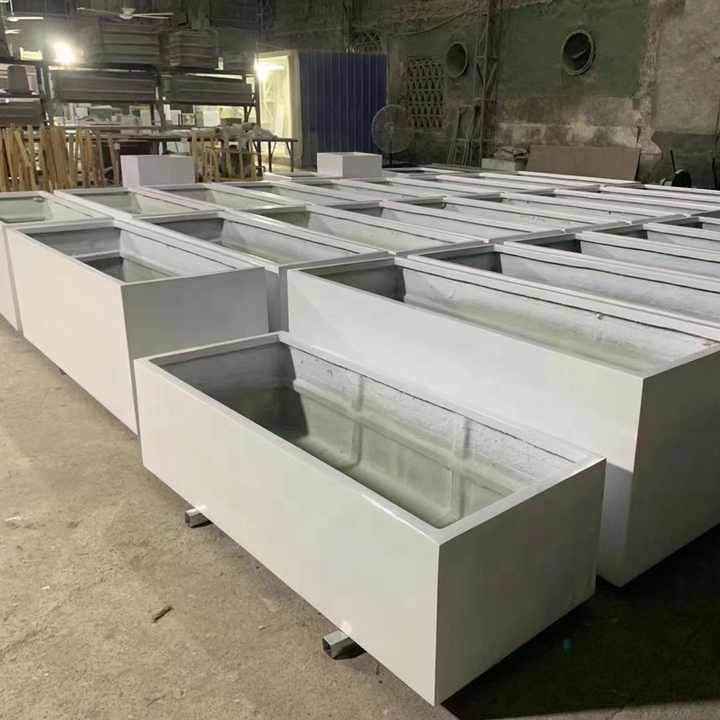 Outdoor Fiberglass Flower Box Combination Rectangular Shopping Mall ...
