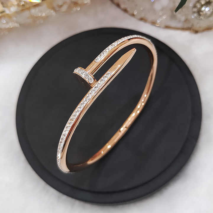 Classic Stainless Steel Nail Jewelry - Adjustable Bangle