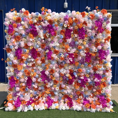 GJ-WA914 Wholesale Wedding 5d Blue Flower Wall Artificial Flower Wall ...