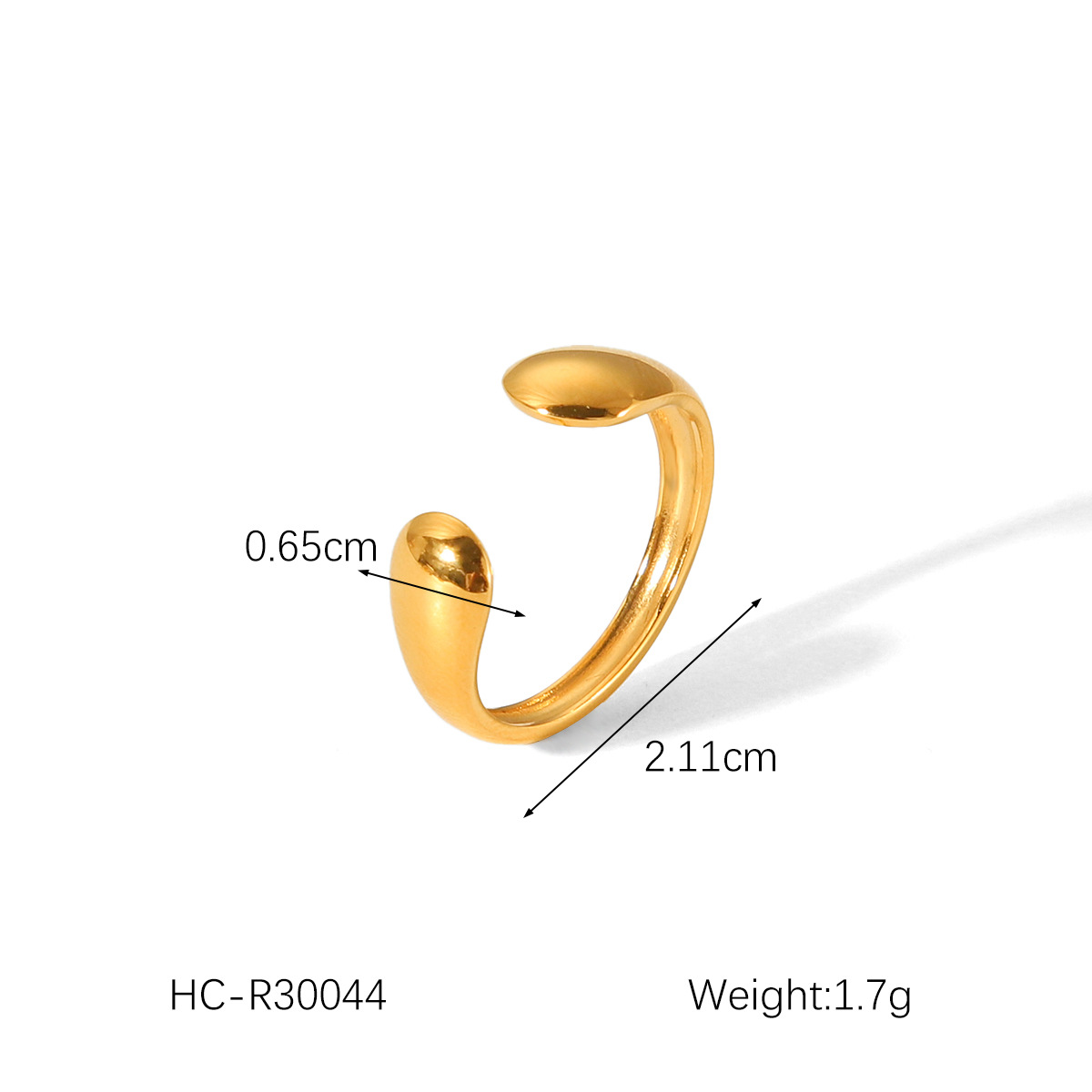 Ins Style Titanium Steel Ring 18K Gold Stainless Steel Heart-Shaped ...