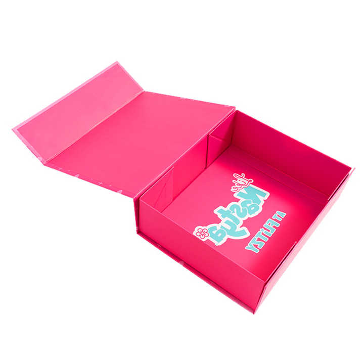 Custom Pink Mailer Gift Box with Gold Foil Logo Printing for Cookies ...