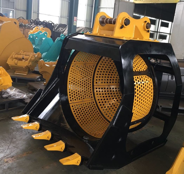 Excavator Rotary Screening Bucket Soil 360 Rotary Sorting Screening ...