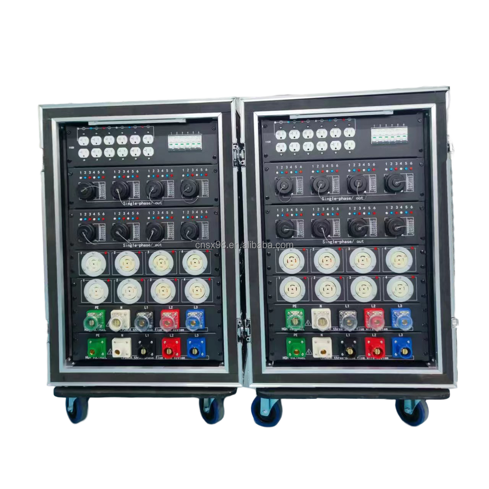 62 Way Stage Lighting Power Distro Rack - 400A Camlock