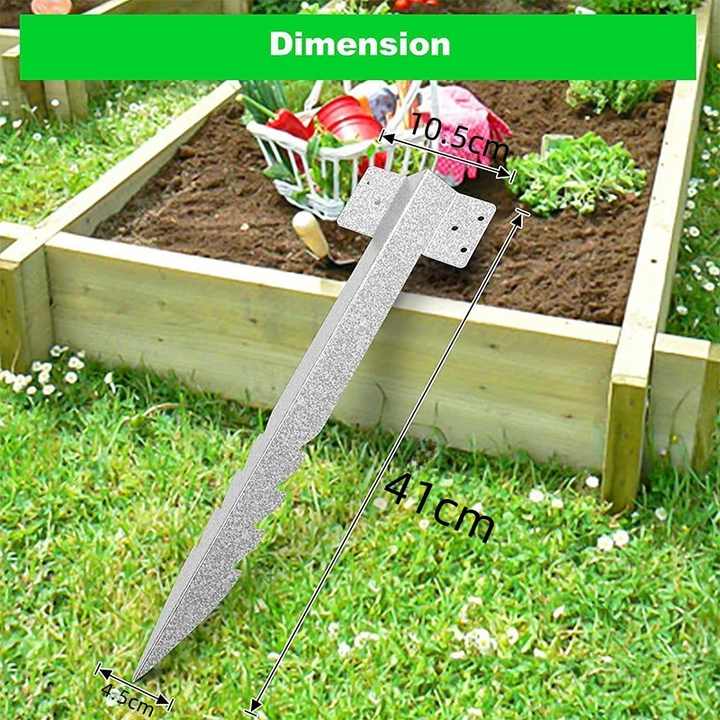 Heavy-Duty Metal Timber Stake and Serrated Fence Post Bracket Small ...