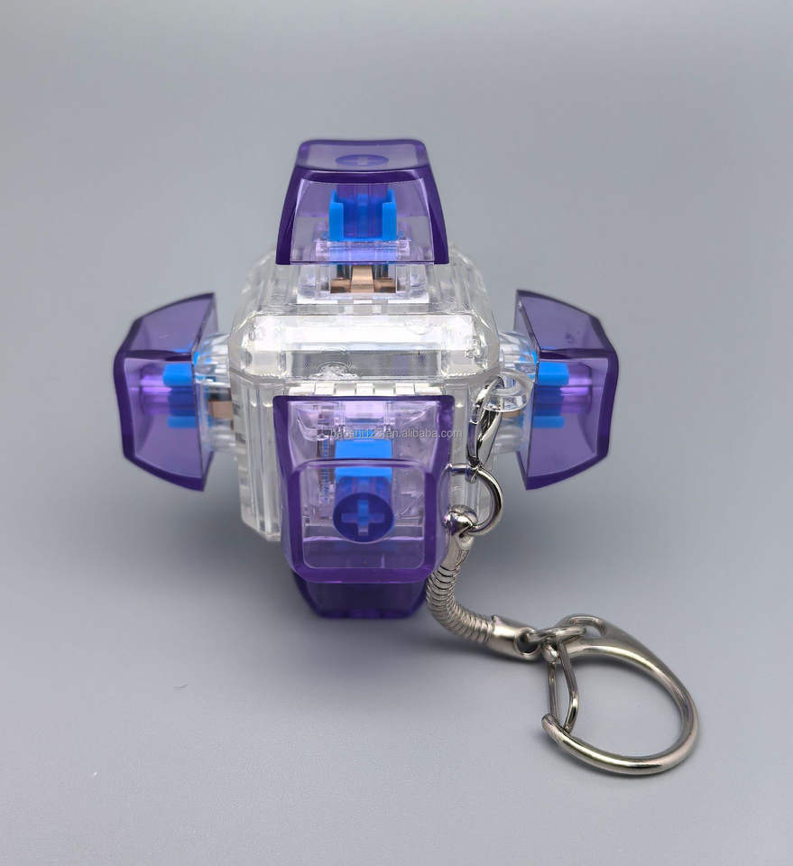 6 -Key Transparent PC Mechanical Fidget Keychain Keyboard Keycap ...