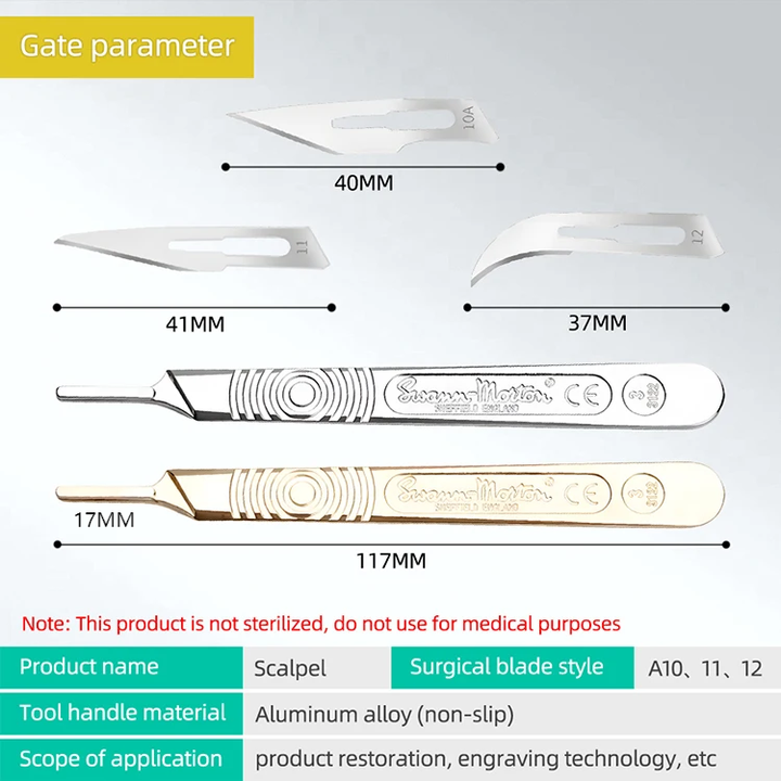 Surgical Knife Handle with Carbon Steel Blades - Non Sterile