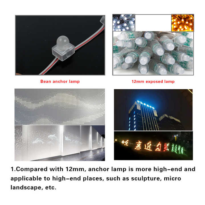 Small LED Pixel Light - 12mm RGB Full Colour Outdoor Lamp