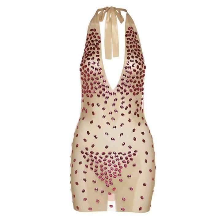 2022 New Sexy Backless Women Sleeveless Summer Hips Short Mini Sexy ...