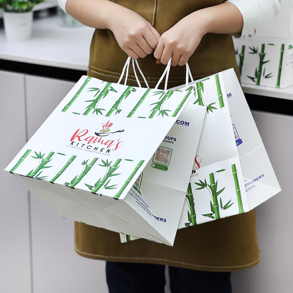 Custom Eco-Friendly Recyclable Restaurant Delivery Kraft Paper Lunch ...