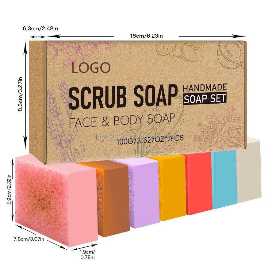 Coconut Exfoliating Soap Gift Box, Handmade Essential Oil Soap ...