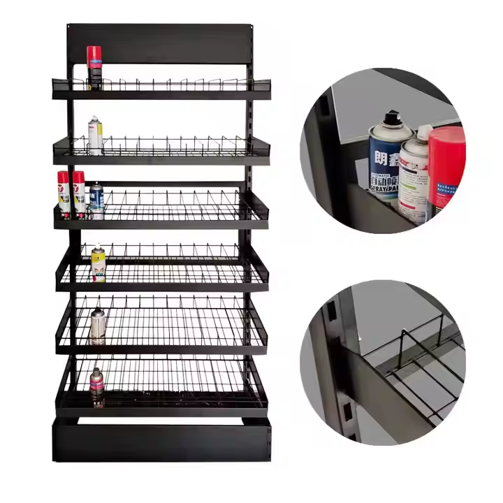 Factory Custom Multi Shelves Metal Wire Display Rack for Aerosol Spray ...