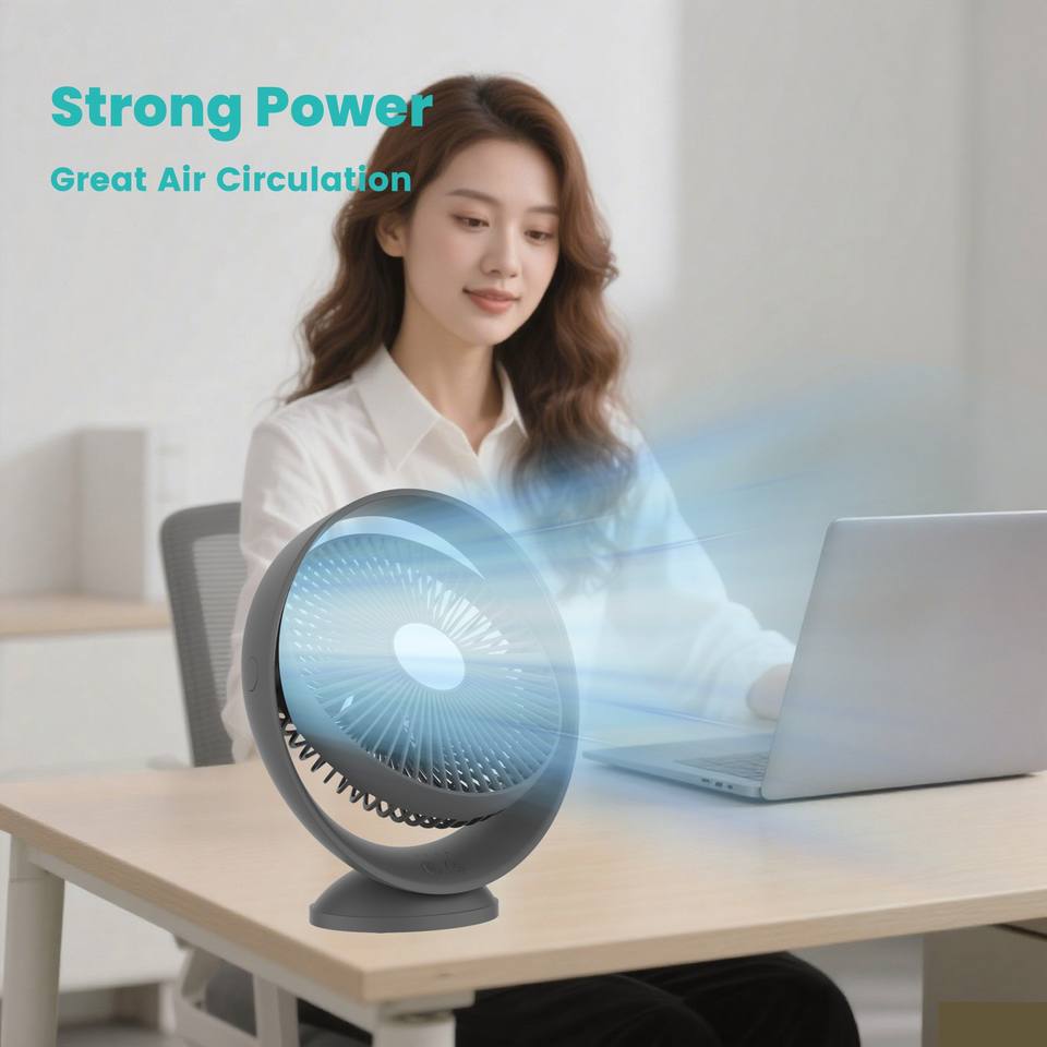 8-Inch High-Speed Turbo Mini Desktop Fan Quiet Table Fan with Box ...