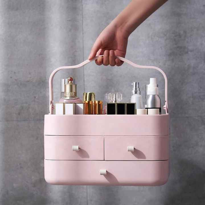 Multipurpose Plastic Pink Makeup Organizer For Vanity Drawer Type ...