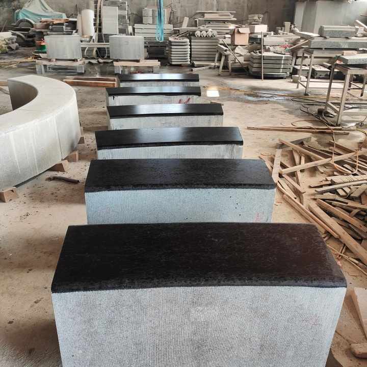 Polished Black Granite Stone Benches for Landscape Design Suitable for ...