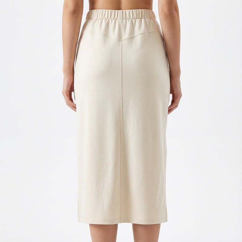 Women's High-Waisted Stretch Pencil Skirt with Drawstring Waist, Slim ...