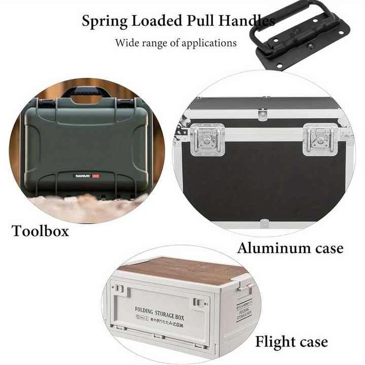 4.8 Inch Black Spring Handle Heavy Duty Handle for Tool Box Chest Bag ...