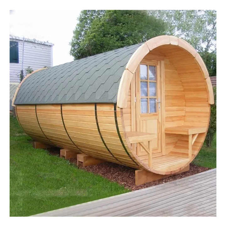 Smartmak Traditional Steam Barrel Sauna Room for 3-4 Persons